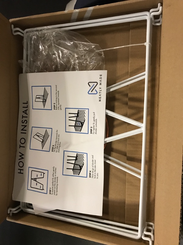 Neatly Made Tall White Wire Shelf Dividers for Closet Organization ...