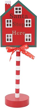 Christmas LED Stop Sign Santa Stop Here Sign Battery Powered Christmas ...