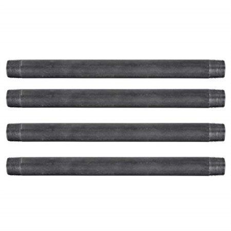 Decor 3/4" X 12" Malleable Cast Iron Pipe, Pre Cut, Industrial Steel ...