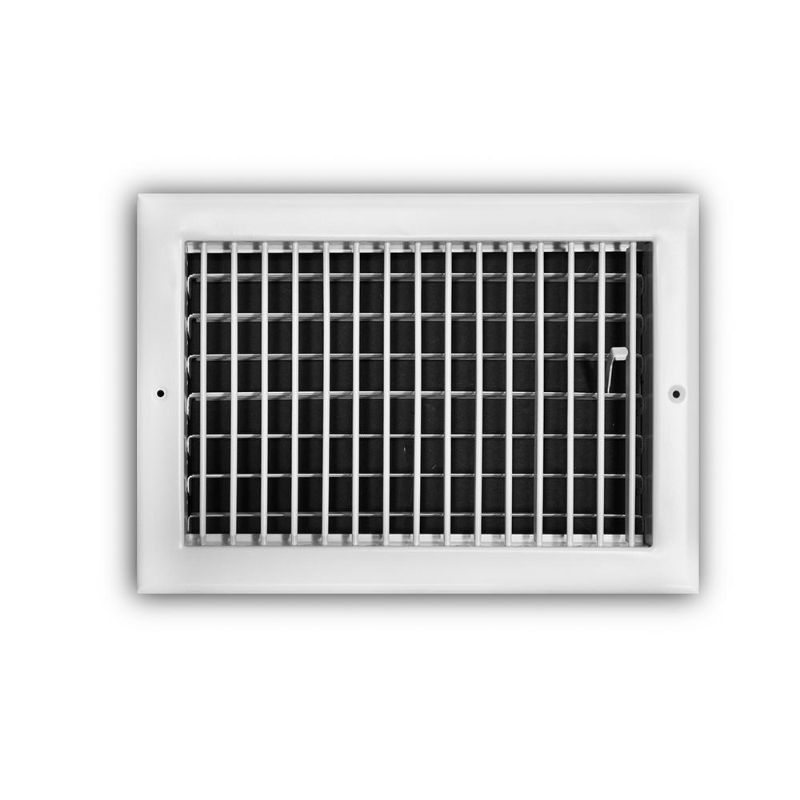 12 in. X 8 in. 1-Way Steel Adjustable Wall/Ceiling Register in White ...
