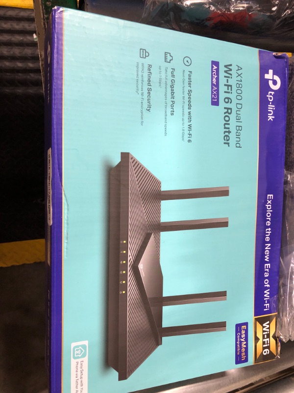 TP-Link AX1800 WiFi 6 Router V4 (Archer AX21) – Dual Band Wireless Internet Router, Gigabit ...