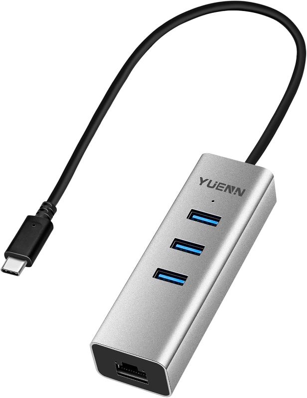 Tecknet 3-Port USB 3.0 Hub Ethernet Adapter Converter Network Laptop ...