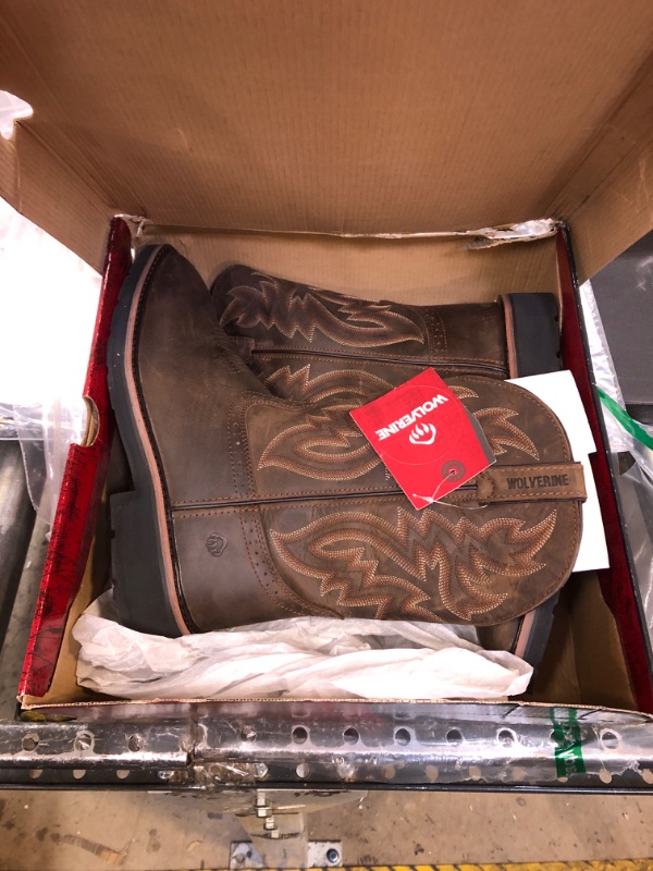 Wolverine Men's Rancher 10" Square Toe Soft Toe Work Boot, Dark Brown ...