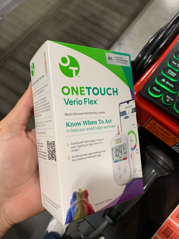 OneTouch Verio Flex Blood Glucose Meter For Sugar Test Kit | Includes ...