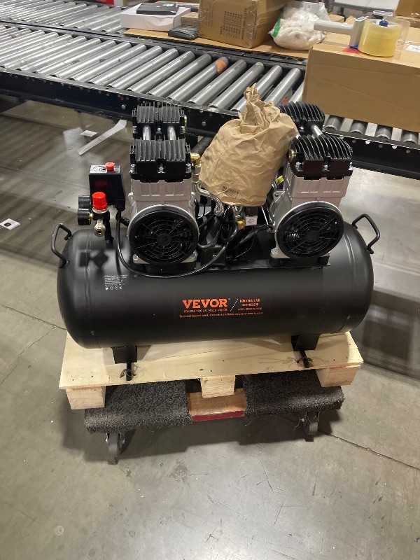 VEVOR Air Compressor, 15 Gallon Steel Tank, 2HP 5.3 CFM@90 PSI Oil Free Air Compressor & Max ...