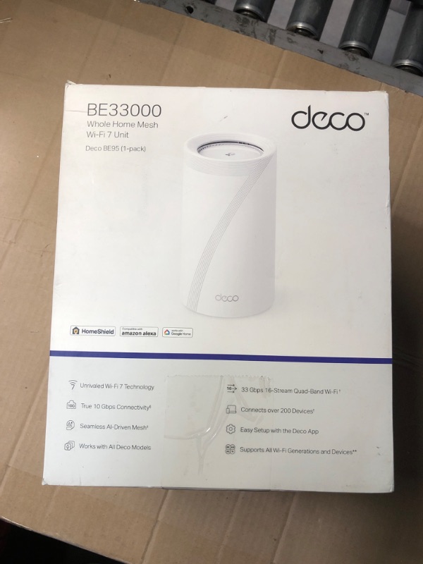 TP-Link Quad-Band WiFi 7 BE33000 Whole Home Mesh System (Deco BE95) | 16-Stream | 2 × 10G + 2 × ...