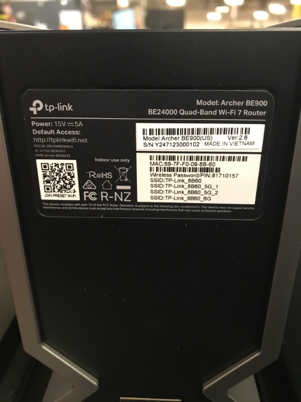 Tp Link Archer Be24000 Quad Band Wifi 7 Router Archer Be900 With Dual