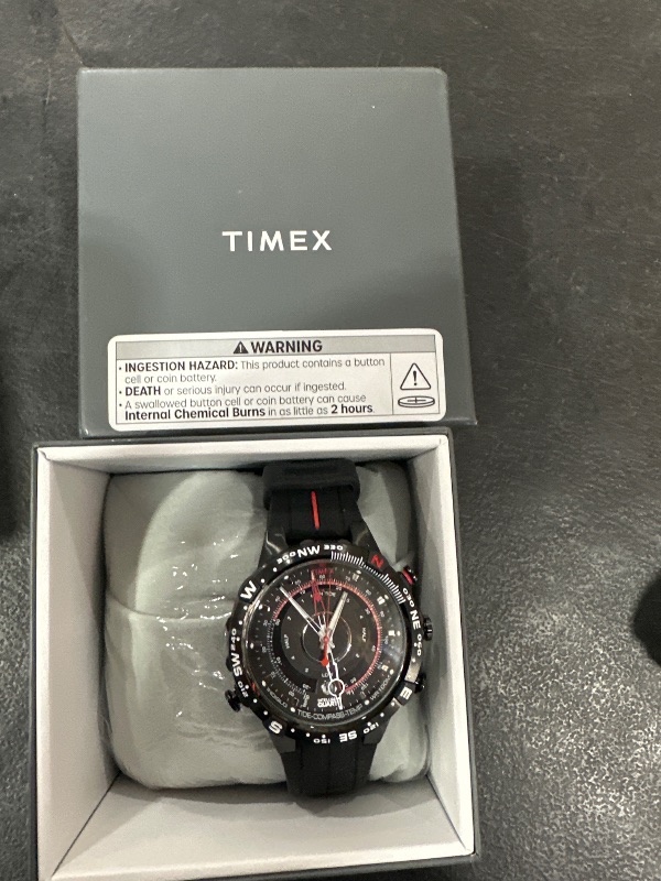 Timex Men's T2N720 Intelligent Quartz Tide Temp Compass Black Silicone ...