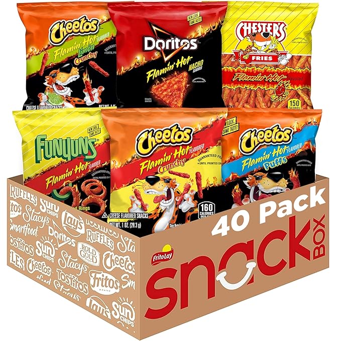 Frito Lay Flamin' Hot Mix, Variety Pack (Pack of 40), Packaging May ...