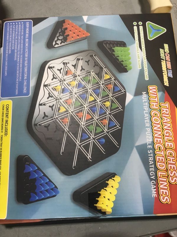 Lesediy Chain Peg Triangle Chess Game - Fun Triggle Rubber Band Board ...