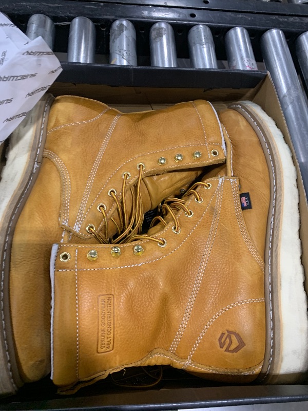 SUREWAY Mens 8 in Wedge Moc Soft/Steel Toe Work Boots for Men,Full ...