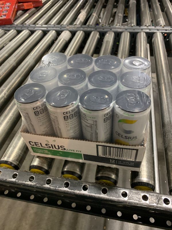 CELSIUS Sparkling Lemon Lime, Functional Essential Energy Drink, 12 Fl ...