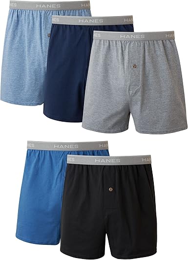 Hanes Men's Boxers, Cotton Knit Comfortable Boxer Underwear, Moisture ...