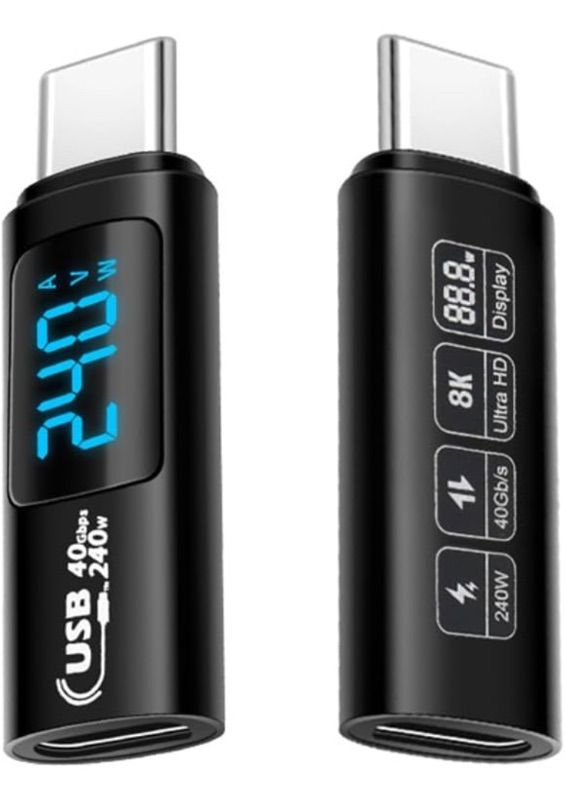 USB-C Adapter, 2Pack 240W Type-C Male to Type-C Female Extension ...