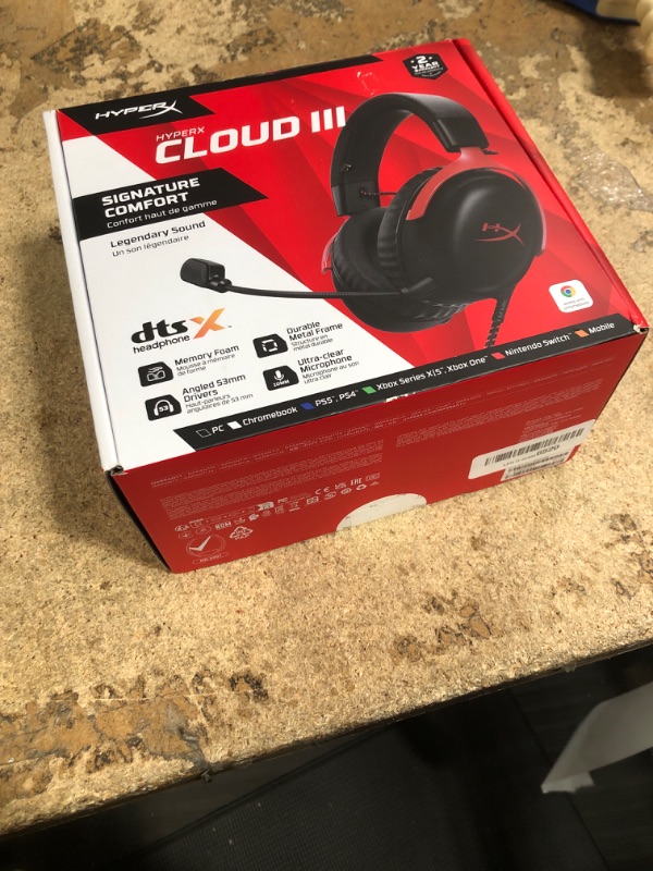 HyperX Cloud III – Wired Gaming Headset, PC, PS5, Xbox Series X|S, Angled 53mm Drivers, DTS ...