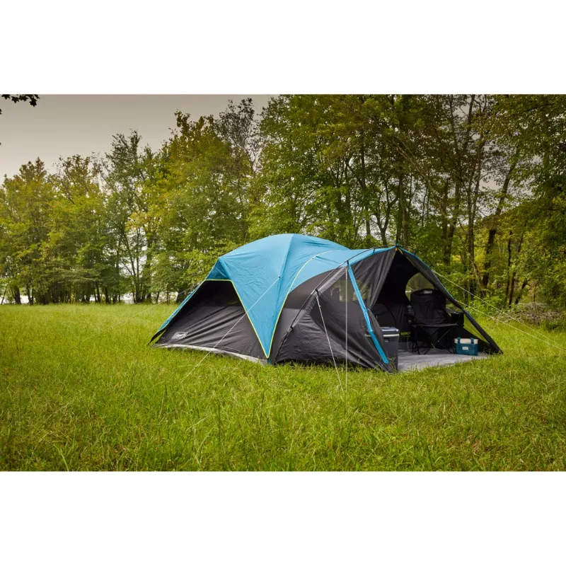 Coleman 8-Person Carlsbad Dark Room Dome Camping Tent with Screen Room ...