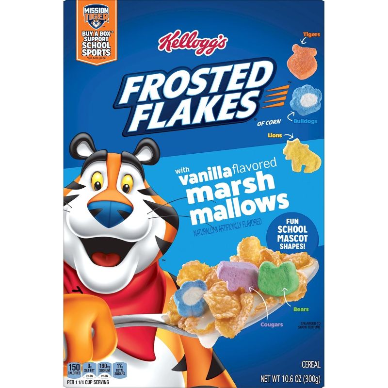 Kellogg's Frosted Flakes Cold Breakfast Cereal, 7 Vitamins and Minerals ...