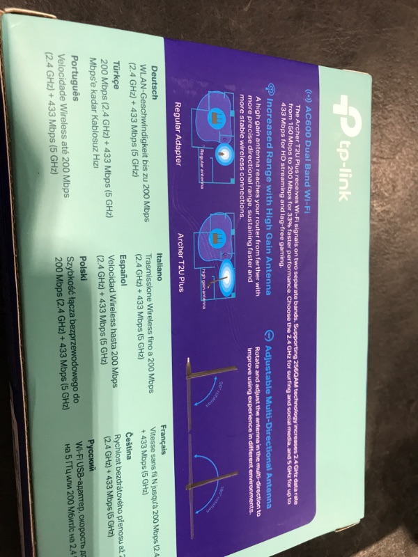 TP-Link AC600 USB WiFi Adapter for PC (Archer T2U Plus)- Wireless ...