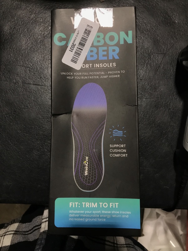 Carbon Fiber Sport Insoles with Arch Support - Welnove Shock Absorbing ...