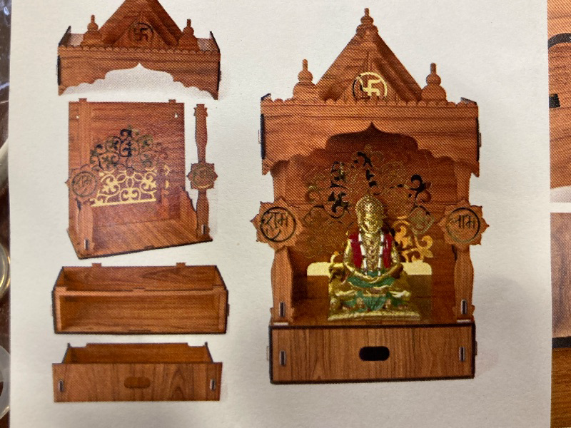 Wooden Temple for Home Premium 3D Cutwork Design GKD Mandir for Office ...