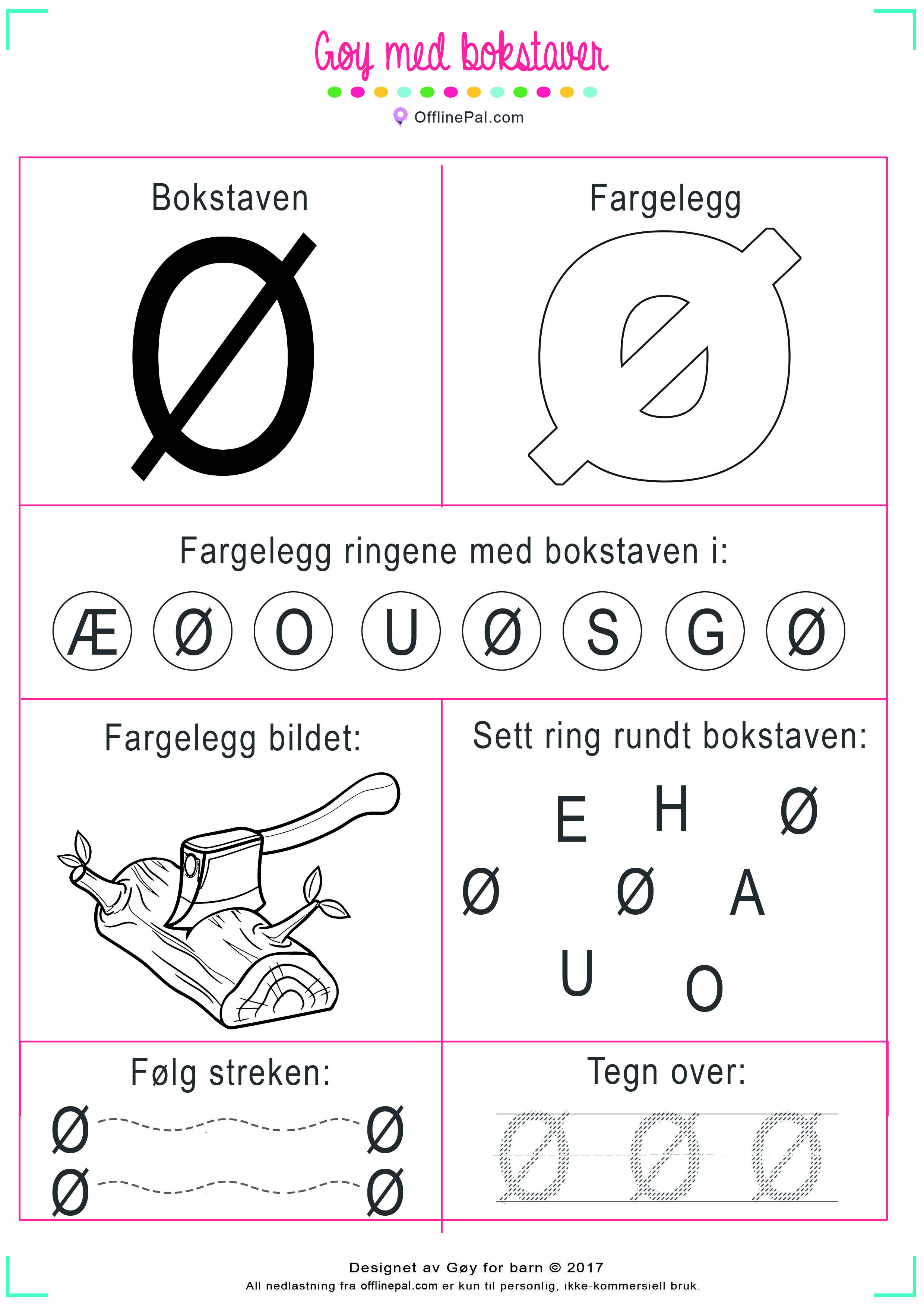 Fargeleggingsark bokstaven Ø | Bokstaver, Fargeleggingsark, Tegn