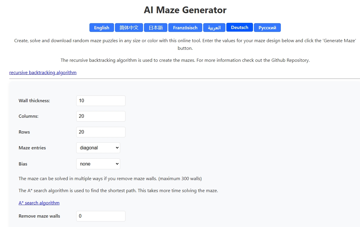 PoweredbyAI - Free ai tools | Al Maze Generator