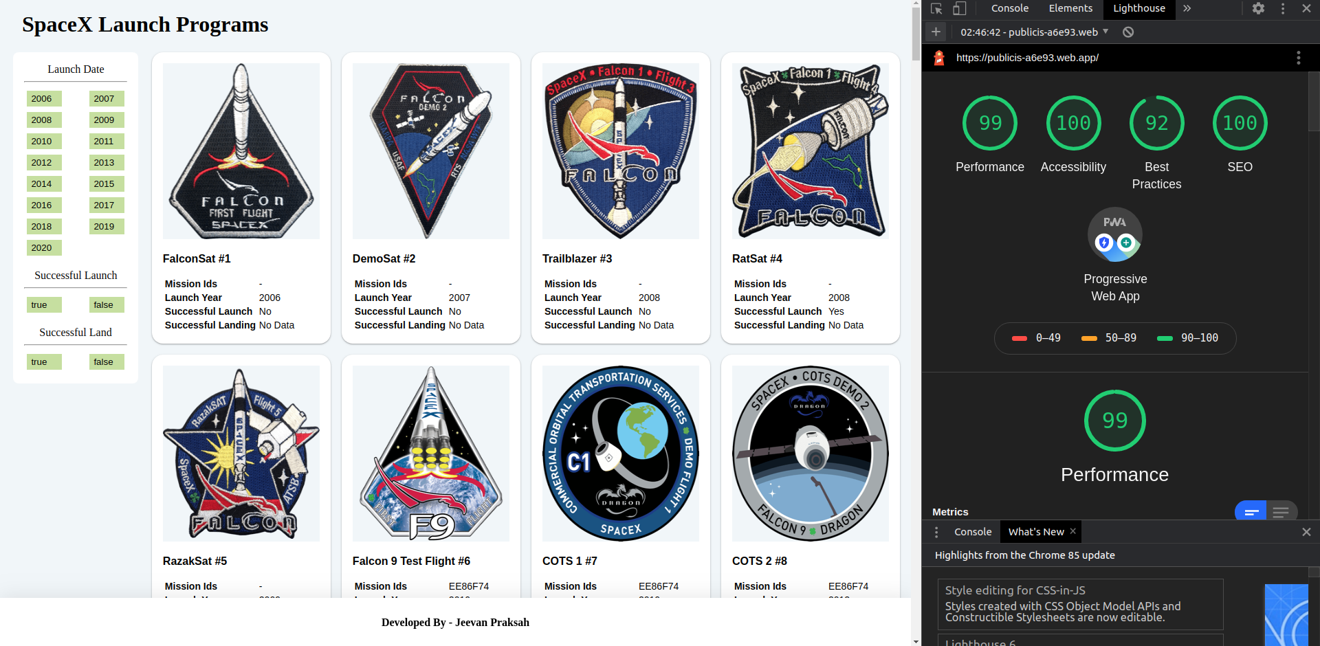 GitHub - jeevan-jp/spacex: Front end react demonstration of spaceX API