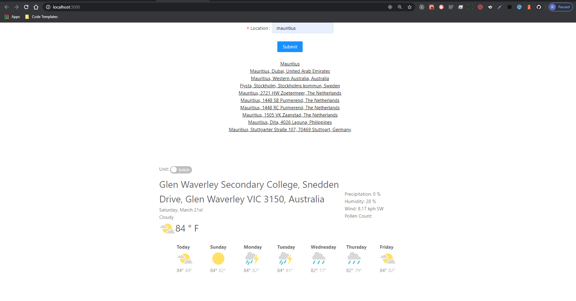 Github Rajivos Weather Widget App Detects Weather Forecast For Any Given Location
