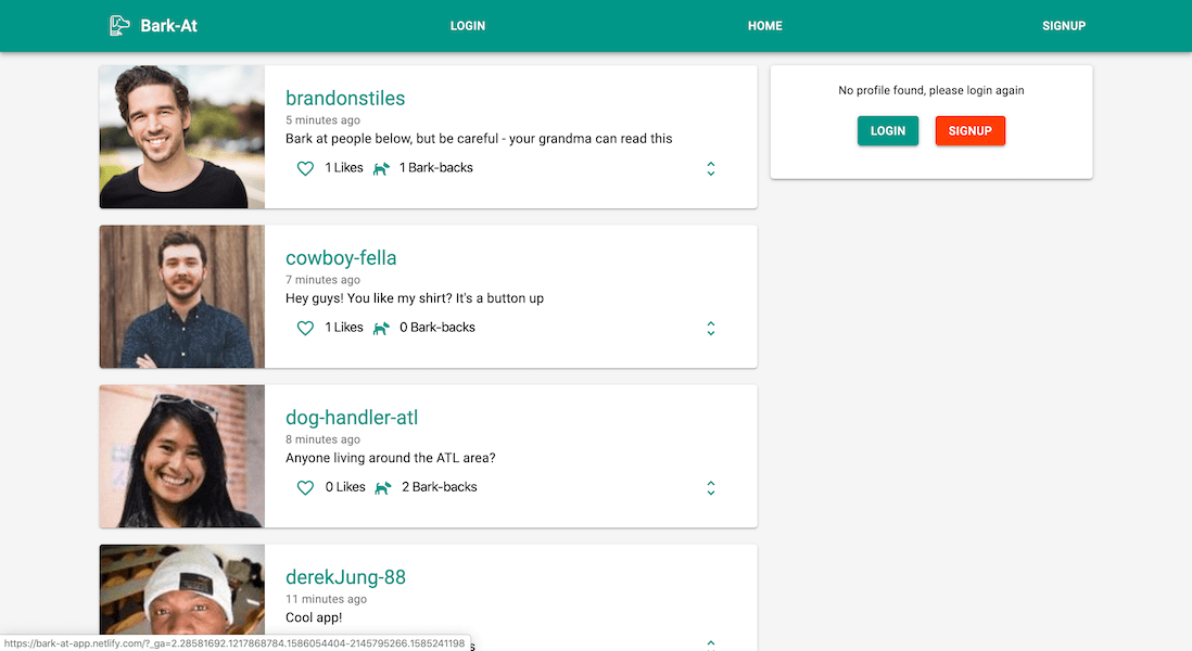 GitHub - brandonstiles1/bark-at-app-client: A client-side social media ...