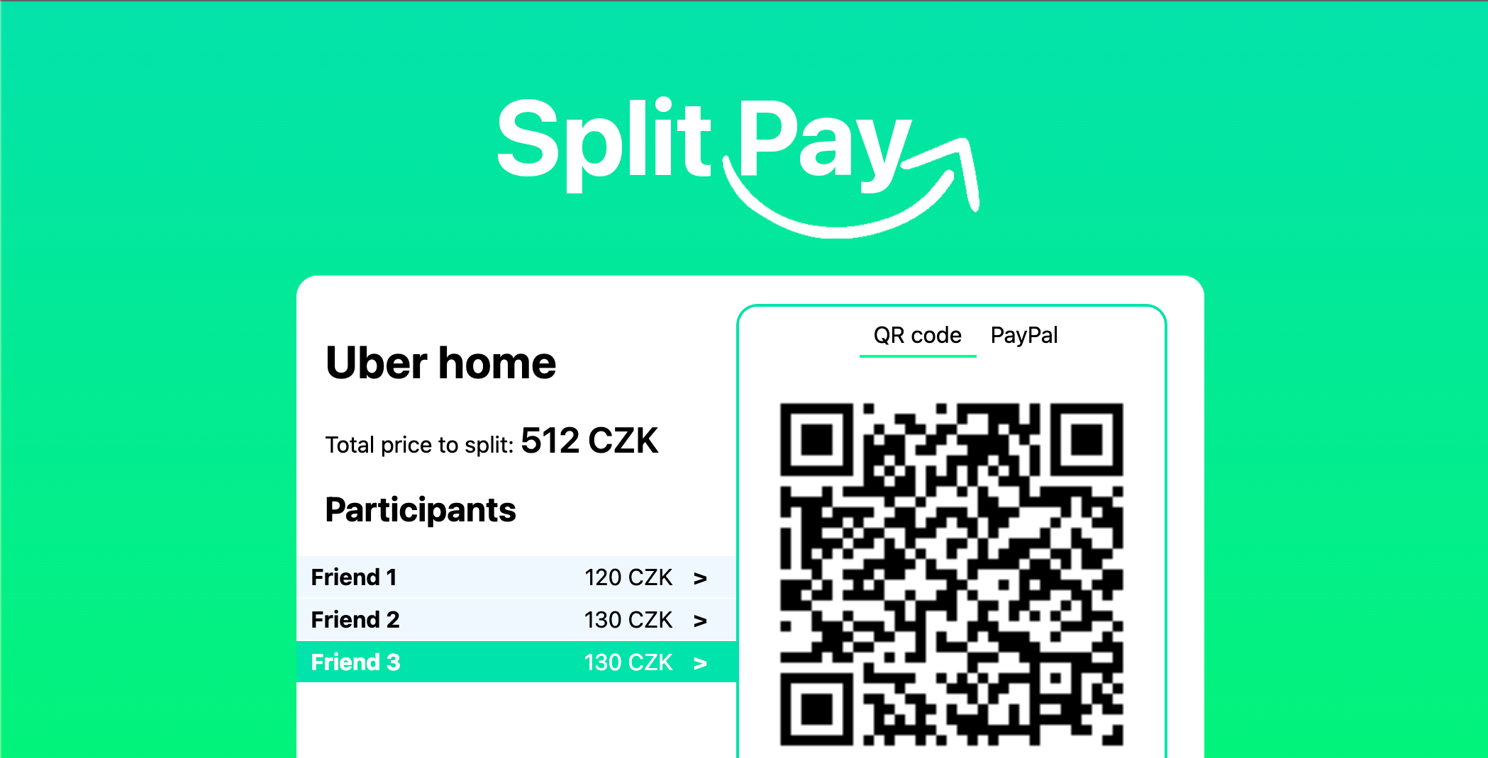 Split Pay - split your bills easily