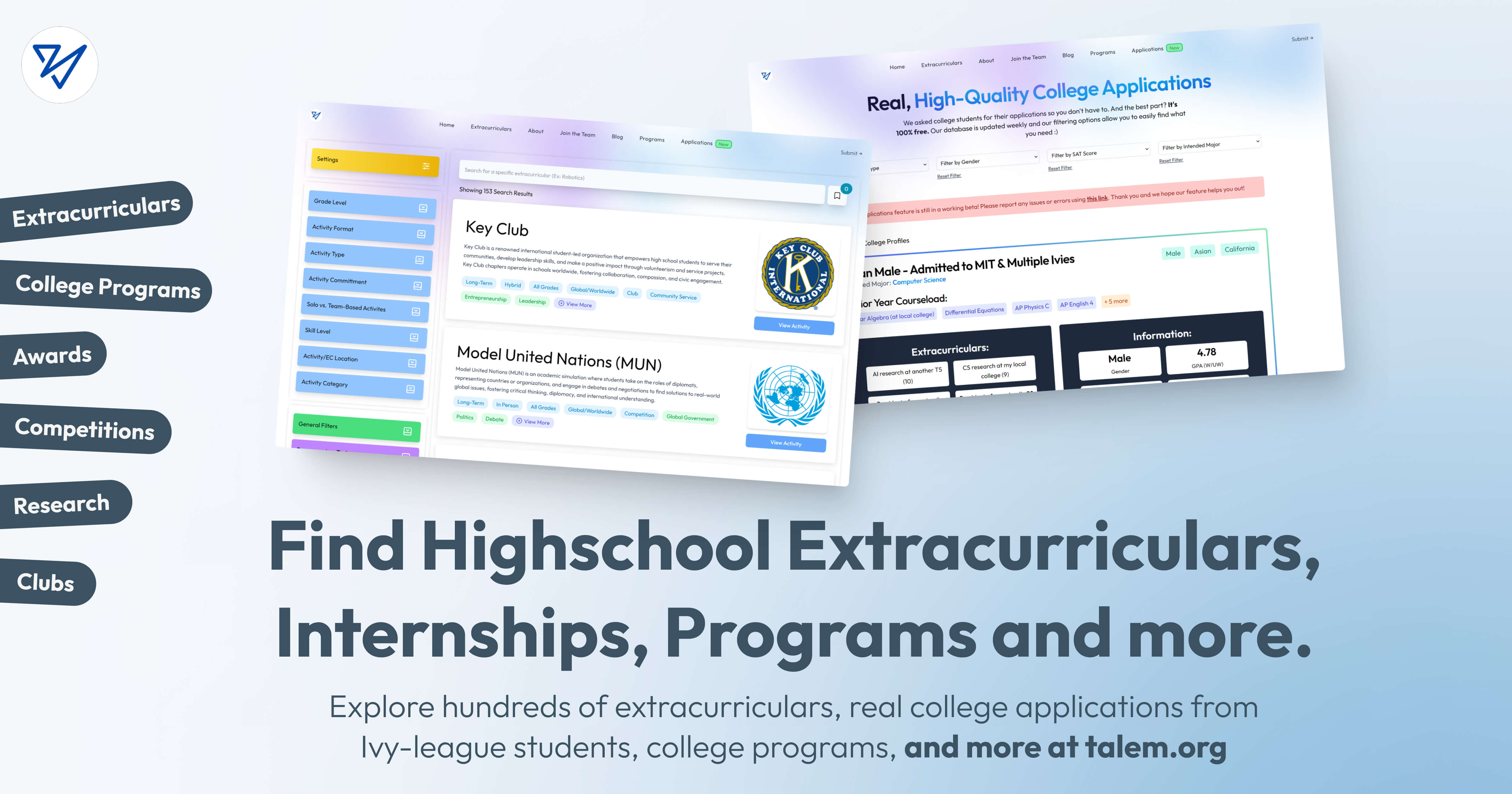 Talem - Extracurriculars Made Easy