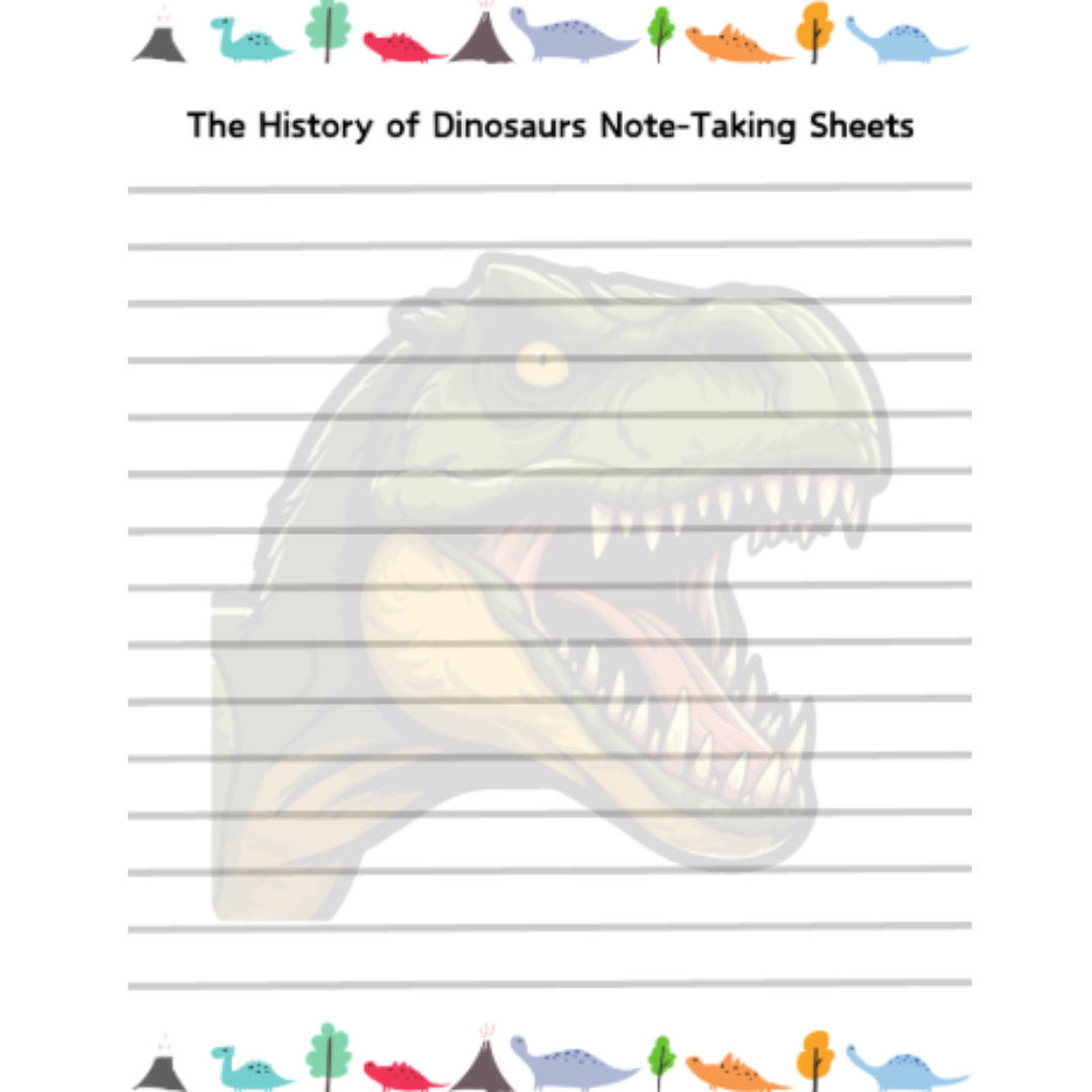 The History of Dinosaurs Reading Passage, Q & A, and Note-Taking Sheets ...